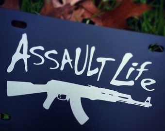 Assault Life License Plate Car Tag Decal Sticker