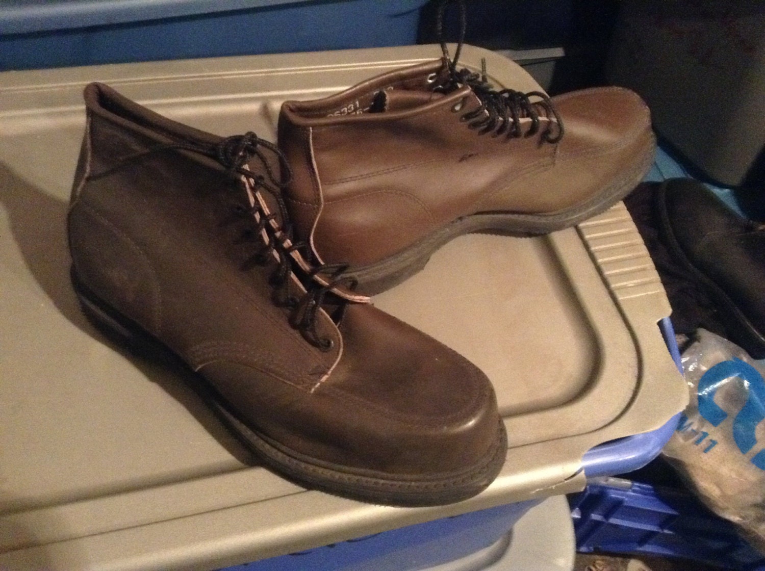 Vintage Georgia giant deadstock leather work boots new old