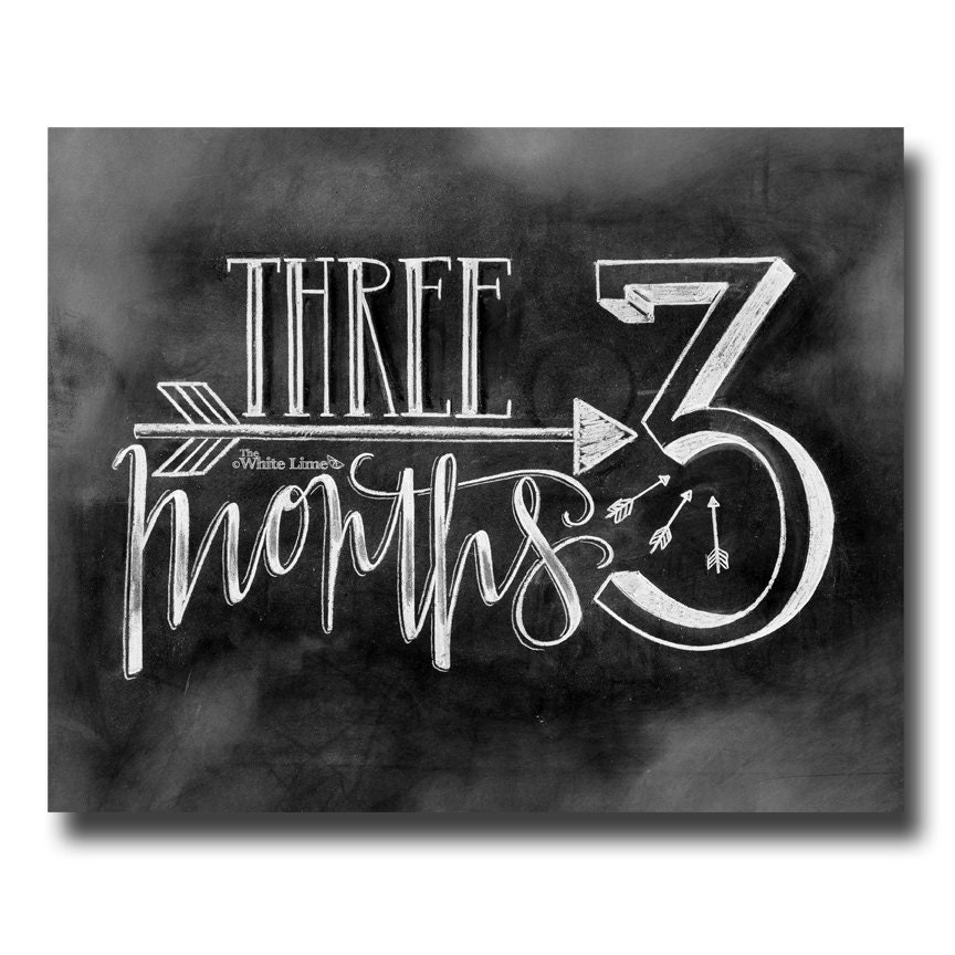 Baby Monthly Baby Monthly Chalkboard Baby Milestone Three