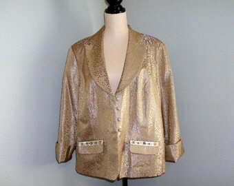 Plus Size Dressy Jacket Gold Formal Jacket Semi Formal Mother of Bride ...