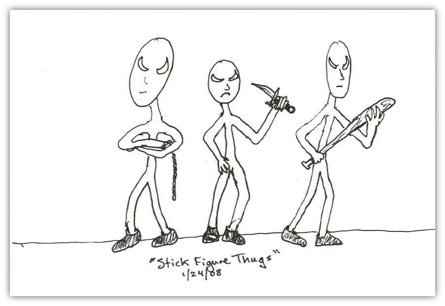 Stick Figure Thugs Postcard Print
