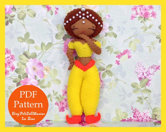 Arab Princess Doll. Felt Doll. PDF Pattern & Tutorial. Dolls