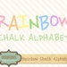 Rainbow Chalkboard Alphabet Clipart Chalk Style Letters and