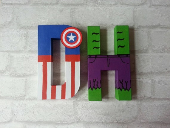 Superhero Letters. Personalised Hand Painted by MagnificentMakesUK