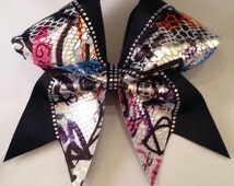 Popular items for cheetah cheer bows on Etsy