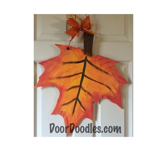 Autumn Blaze Maple Leaf Fall Door Decoration By Doordoodlesdecor