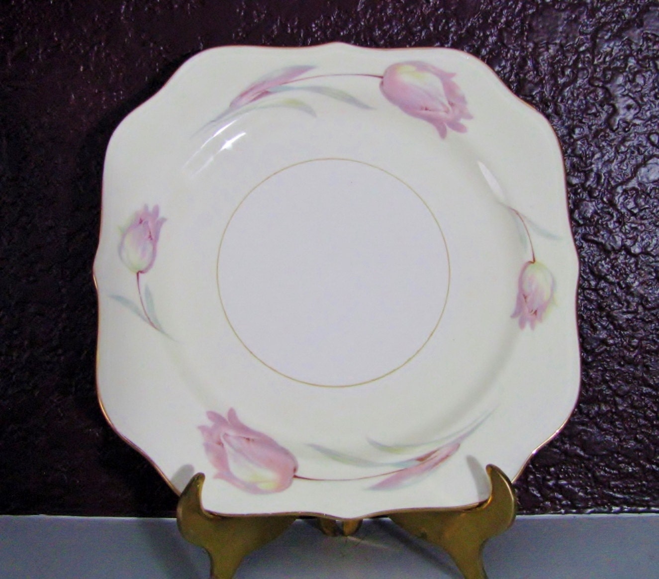 Homer Laughlin Eggshell Nautilus Parrot Tulip Pattern 8 Inch Square ...