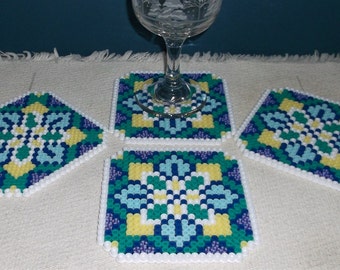 Blue, Yellow and Green are the colors of these flower inspired handmade ...