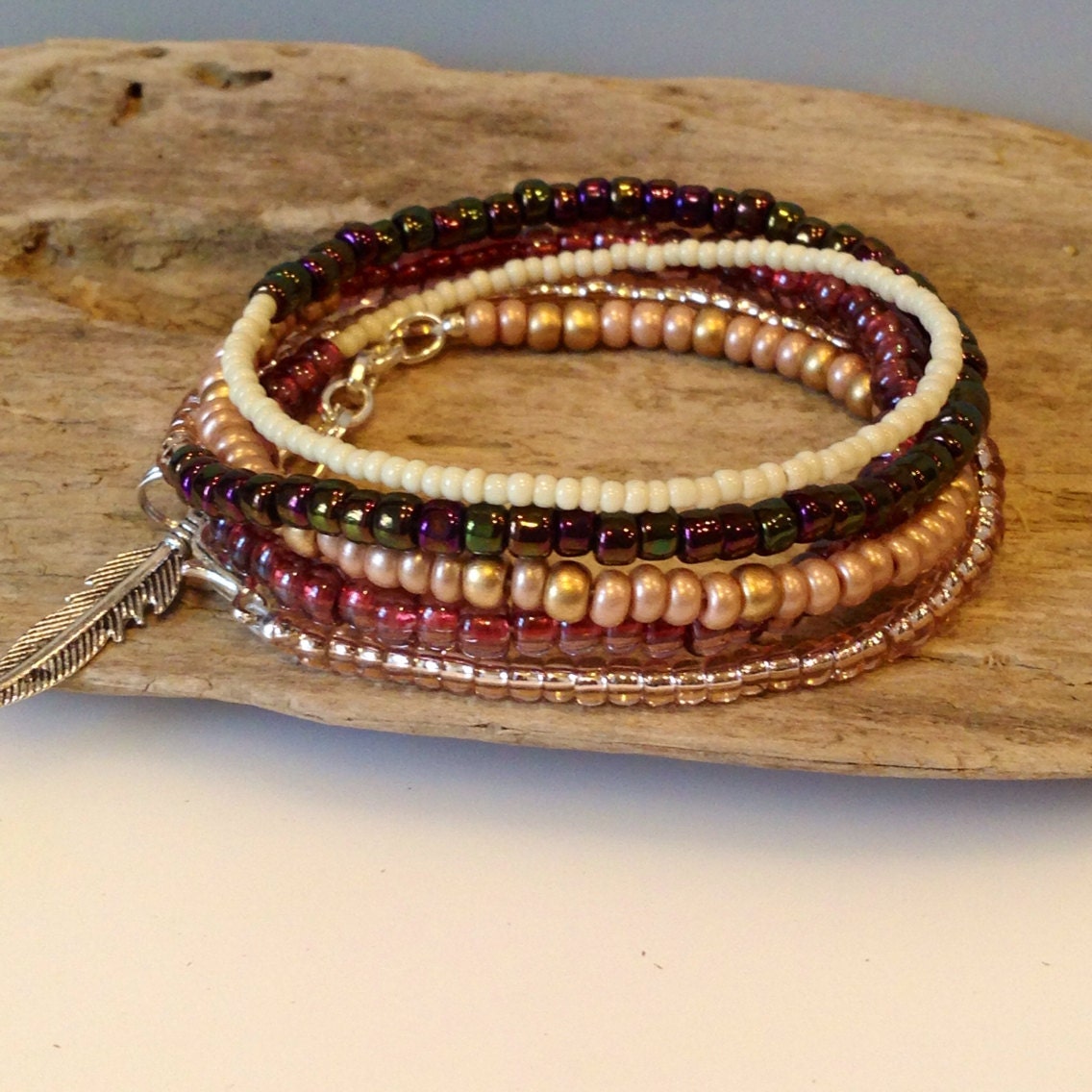 Wrap Bracelet Seed Bead Wrap Bracelet Stack By Bohoblisscreations