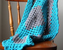 Popular items for blue crochet blanket on Etsy