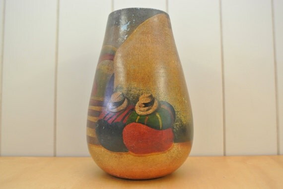 Items similar to Peruvian Pottery Vase - Handmade by Martinez for ...