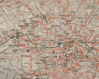 Old Map of Berlin Germany 1860 Antique Vintage