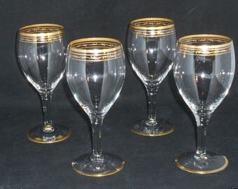 Popular items for gold rim stemware on Etsy