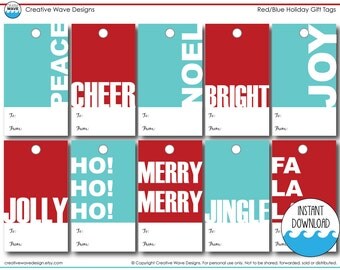 Printable Christmas Tags Digital Christmas Gift Tags Instant