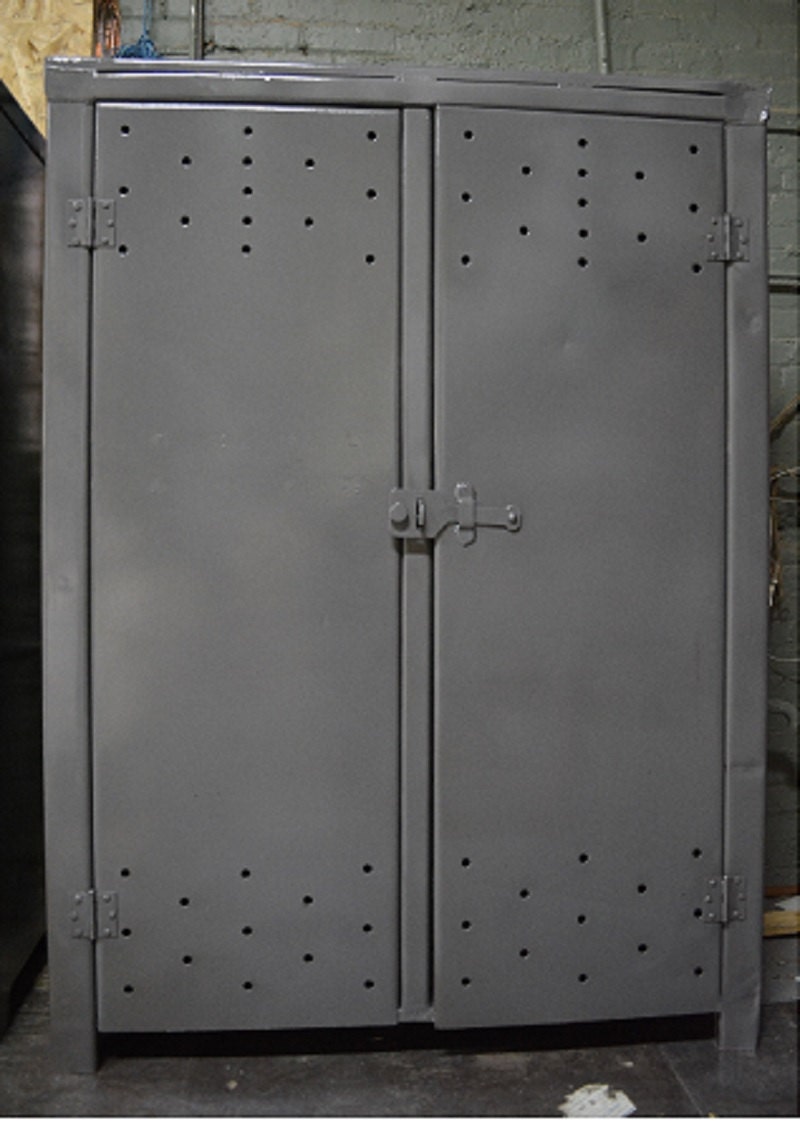 Refinished industrial metal cabinet – Haute Juice