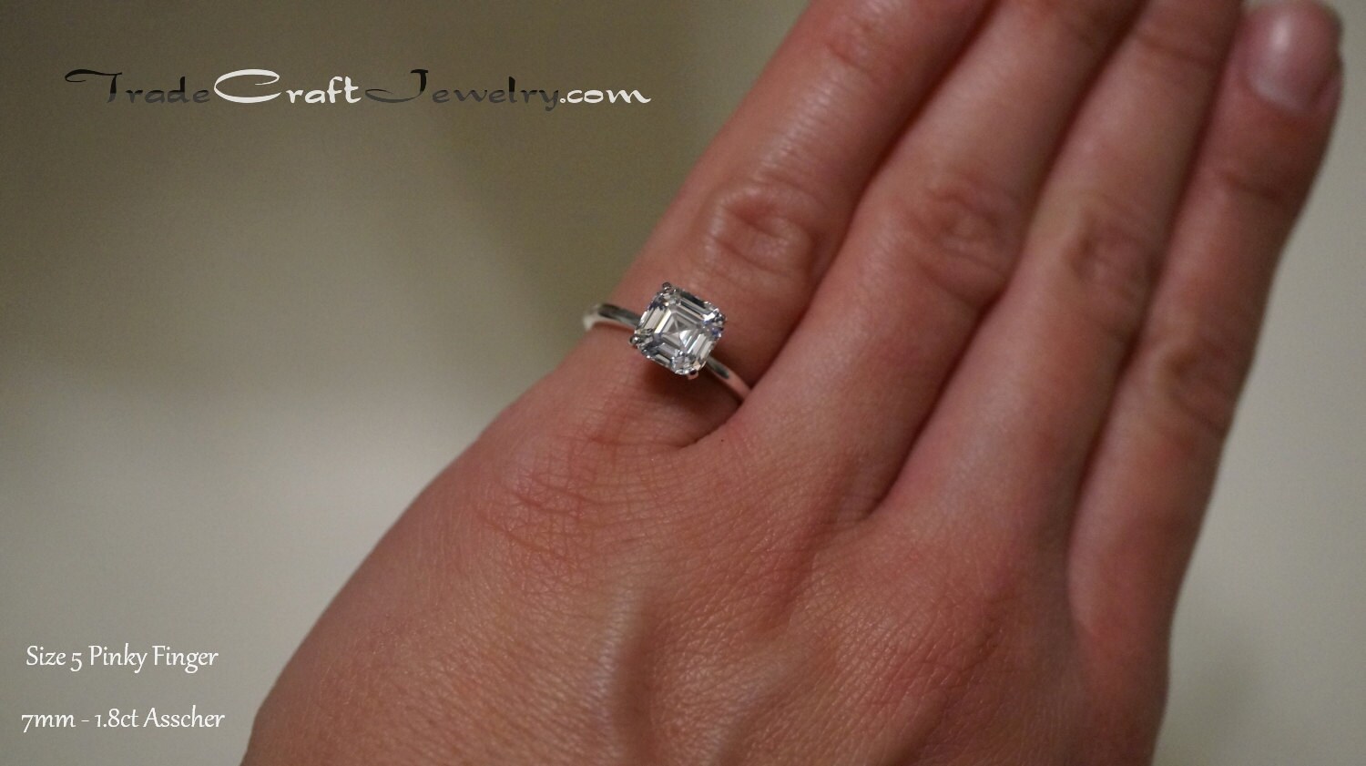 Asscher Cut Cubic Zirconia Engagement Ring Sterling By Tradecraft