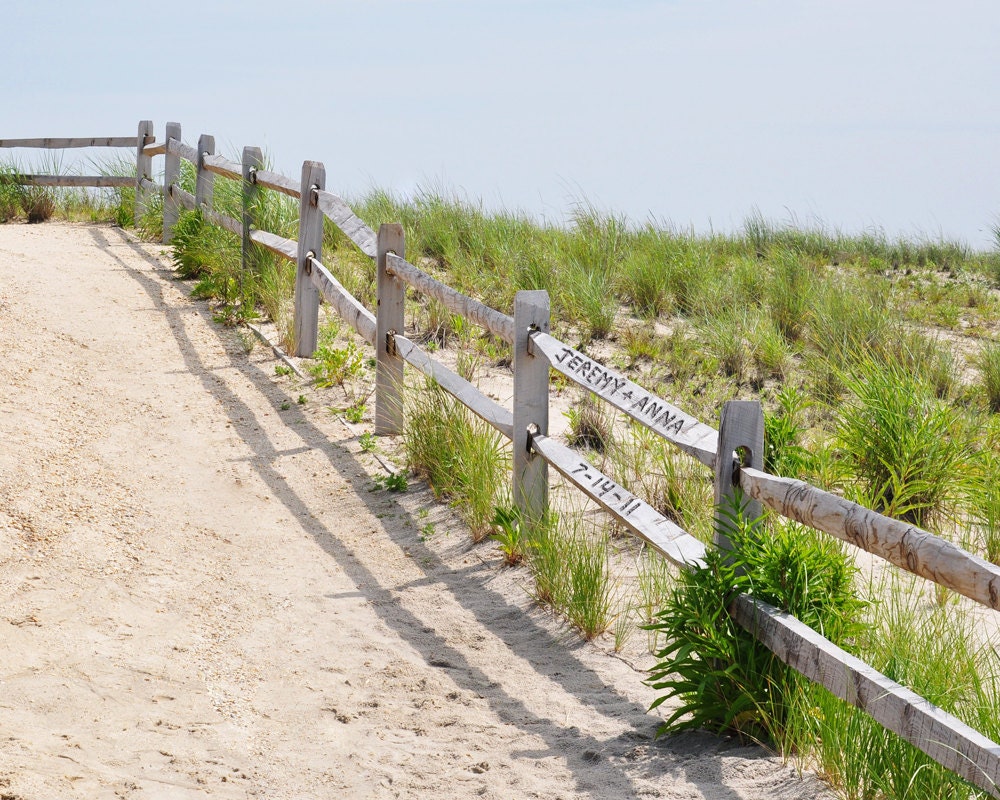 Personalized Beach Fence Photo Beach Wedding Gift Custom