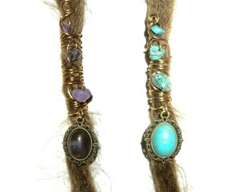 pick gemstone: turquoise amethyst dread dreadlock bead