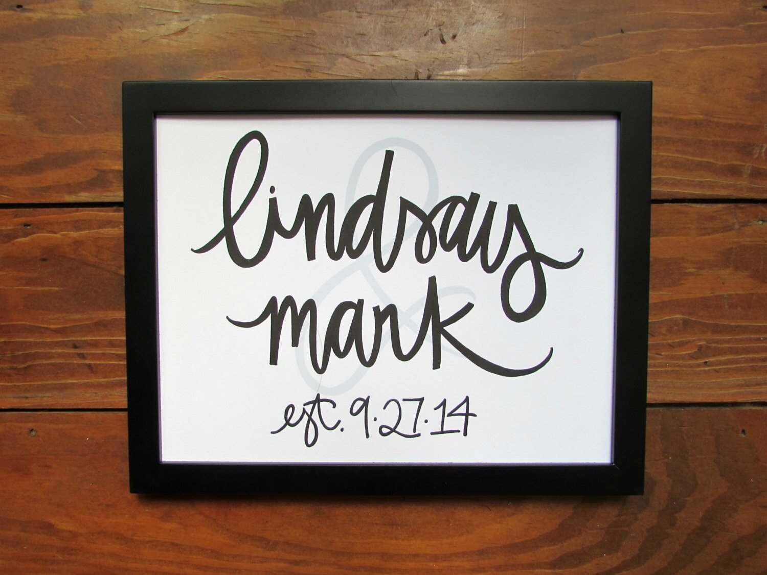 Custom Wedding Established Sign – OnePaperHeart – Stationary & Invitations