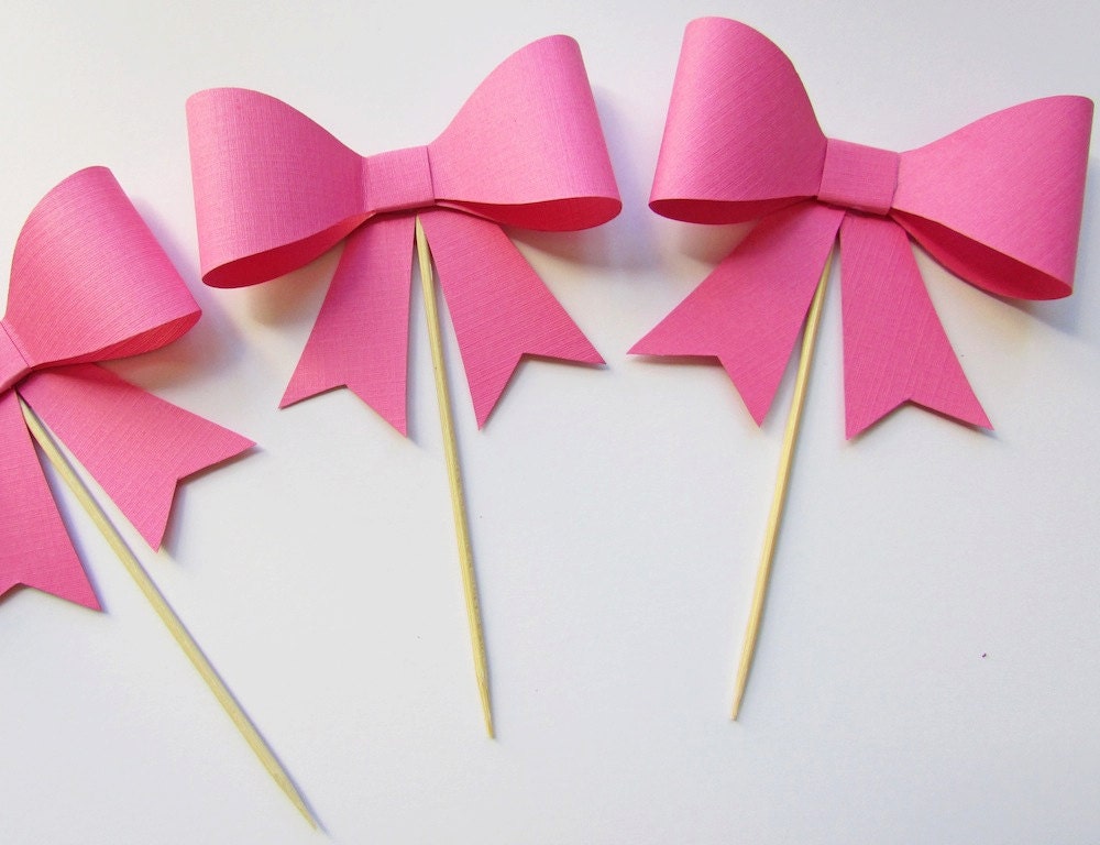 Bow Cupcake Toppers Set of 12