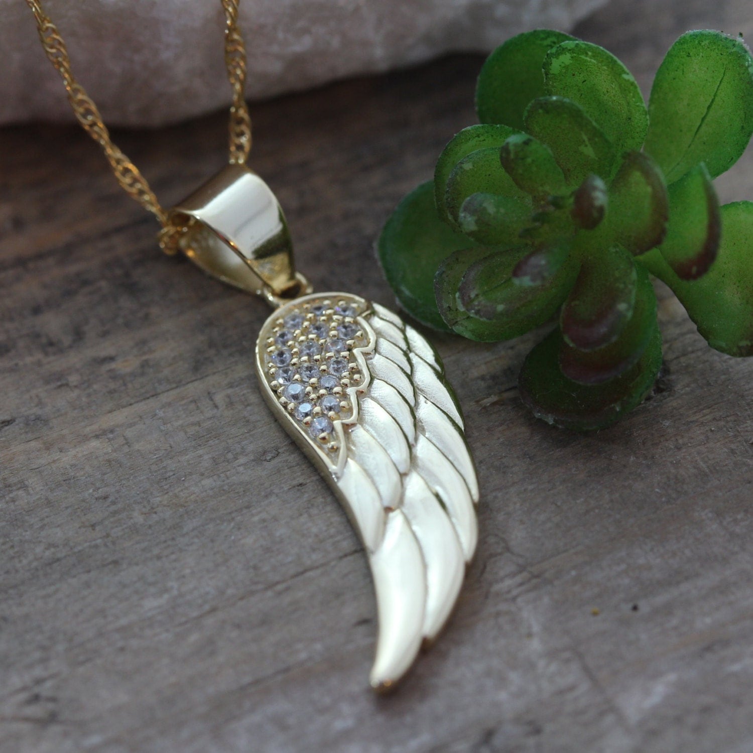Gold Wing Necklace Gold Angel Wing Necklace by LifeOfSilver