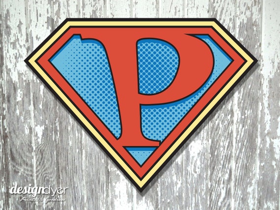 Superhero Initial P Sign Large 26X20