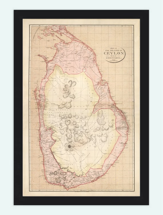 Old Map of Sri Lanka Old Ceylon 1805 by OldCityPrints on Etsy