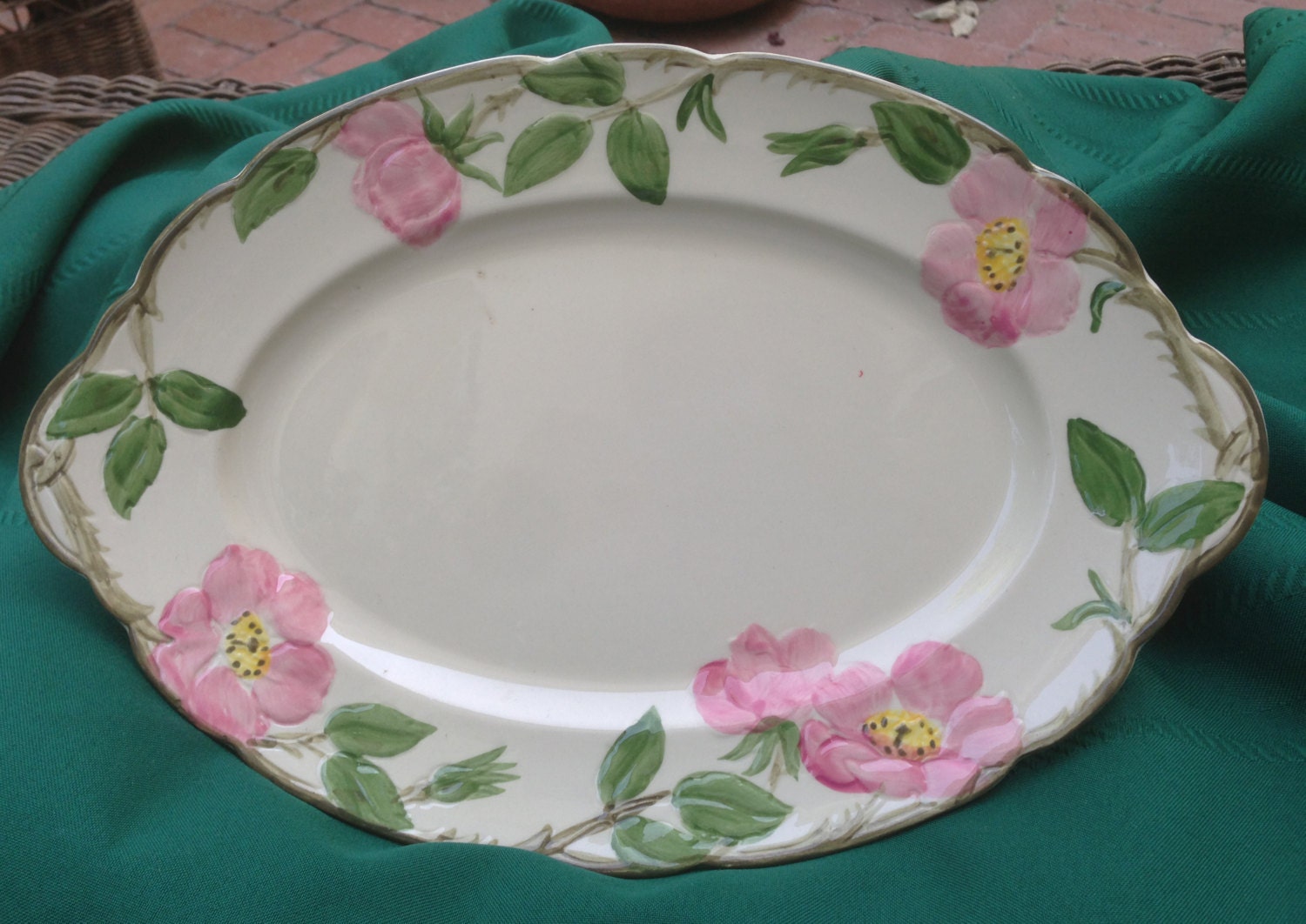 Vintage Handled Platter Franciscan Desert Rose Pattern