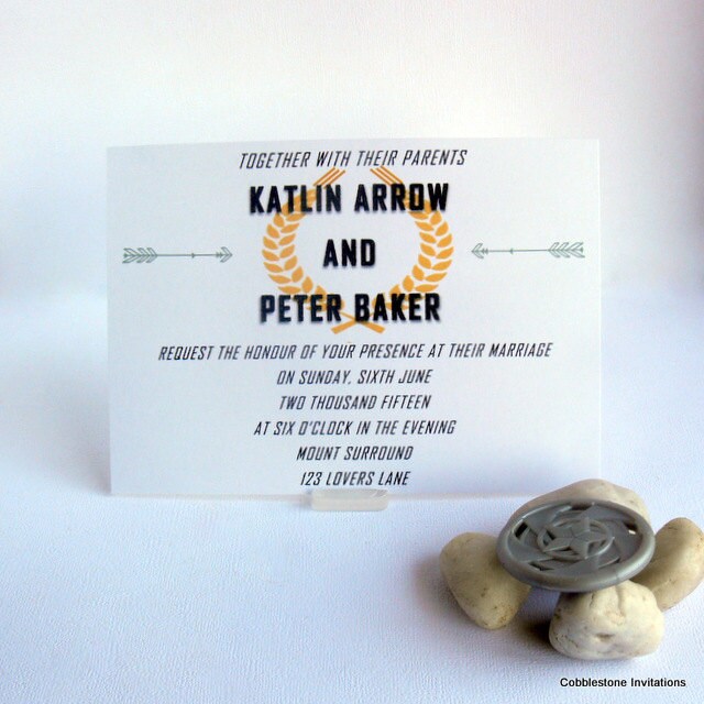 Printable Wedding Invitation in the style of Hunger Games with Arrows ...