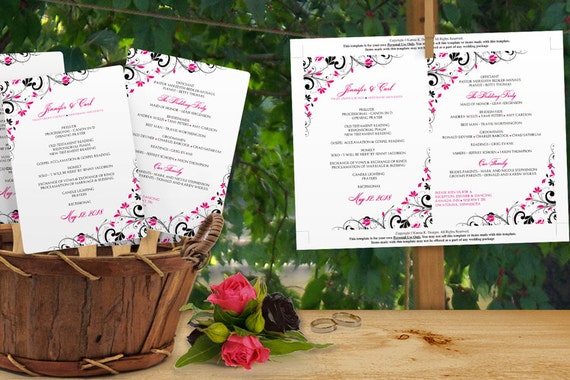 DiY Wedding Fan Program Template DOWNLOAD by KarmaKWeddings