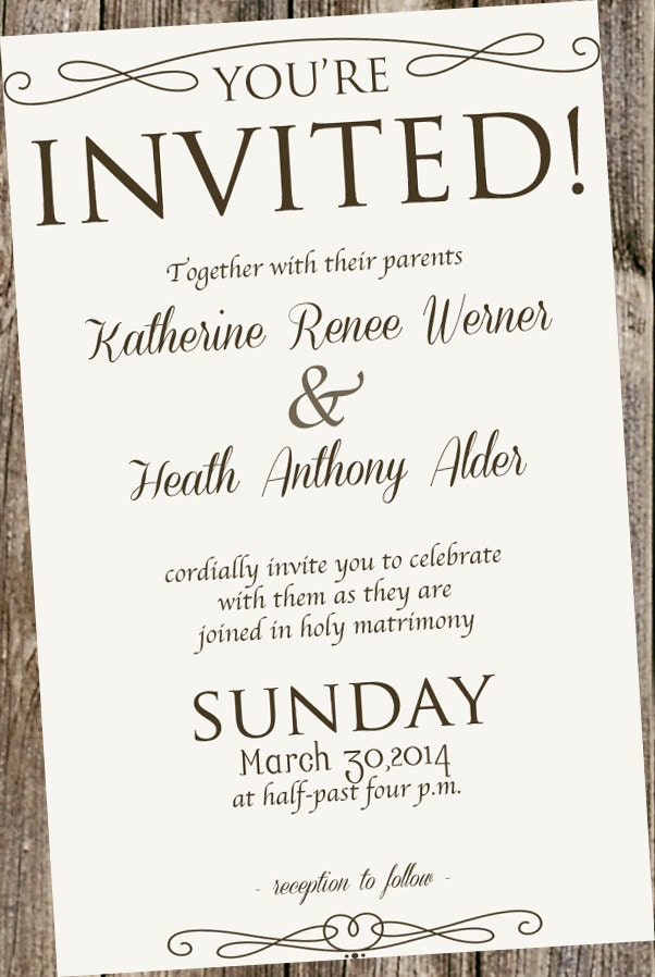 Simple Ivory Invite- Wedding Paper Set – OnePaperHeart – Stationary ...