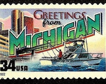 Michigan stamp | Etsy
