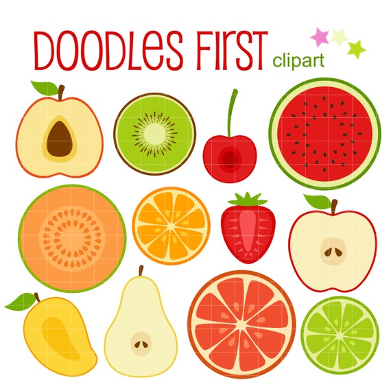 Fruit Slices Digital Clip Art for Scrapbooking Card Making
