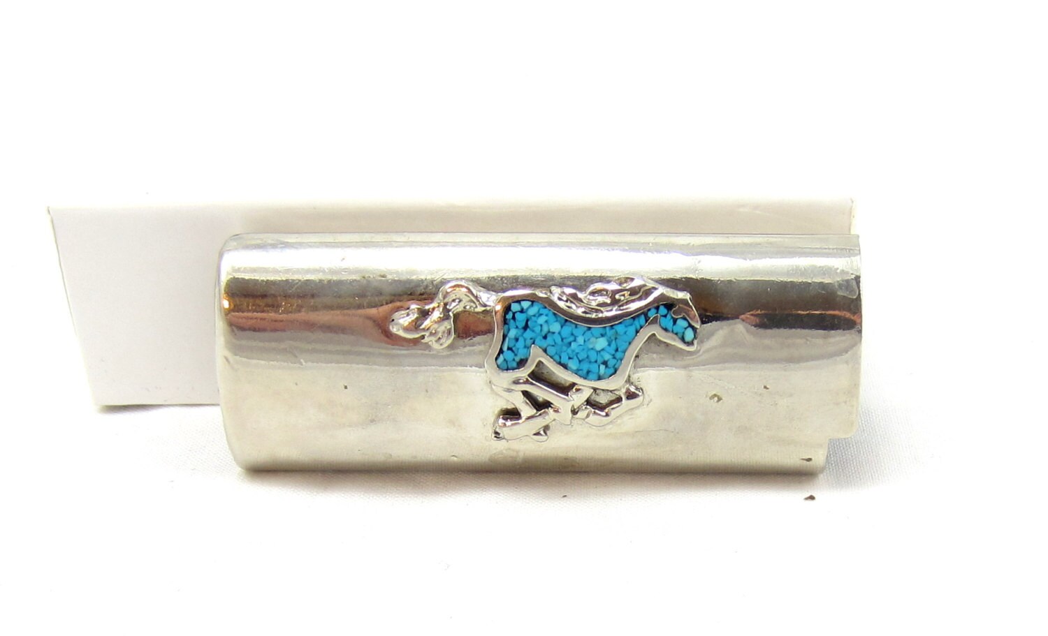 Vintage Silver Tone Turquoise Horse Mustang Animal Native American Bic ...