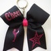 Cheer bow holder for cheer bows with bow key chain bow key