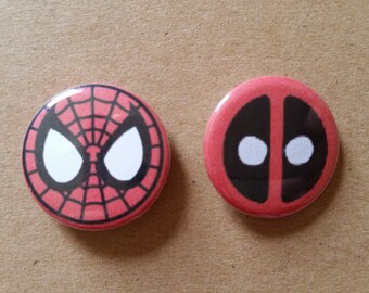 Spidy and Deadpool One Inch Buttons