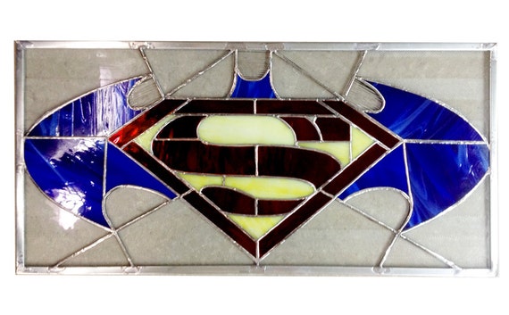 Items similar to Batman vs Superman - Stained Glass on Etsy