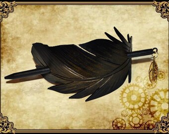 Raven hair pin | Etsy