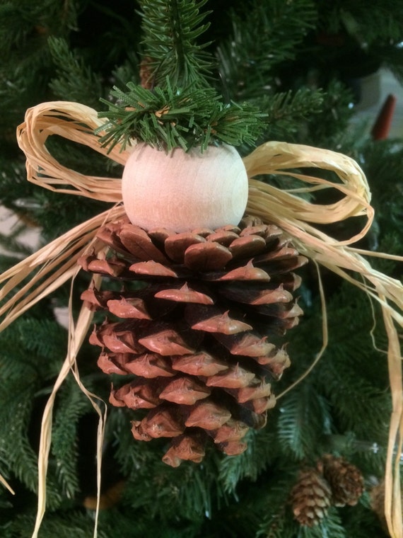 Items similar to Pinecone Angel ornament on Etsy