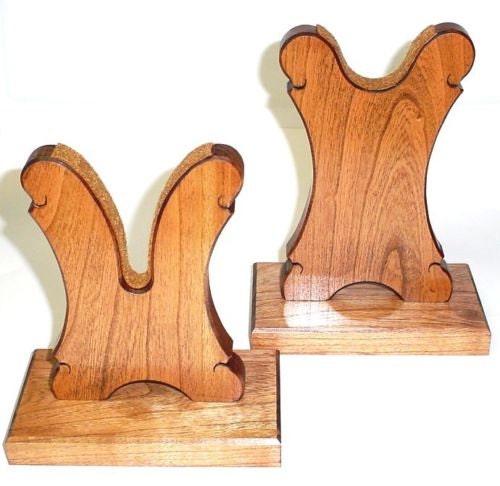 Cherry Wooden Gun Rack Stand Table Top Mantel Display Rifle