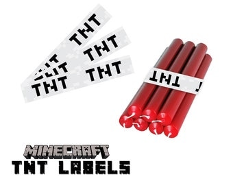 Minecraft TNT Wraps Printable, Minecraft TNT Labels, Party Favor Tag ...