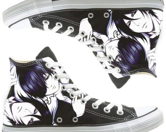 Black Butler custom painted shoes, custom shoes by natalshoes