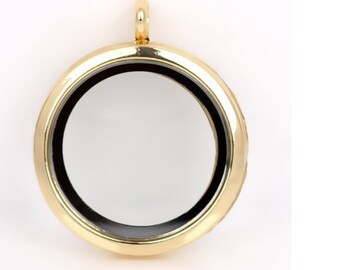 Popular items for gold floating locket on Etsy