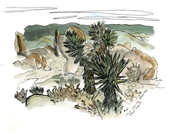 Joshua tree drawing | Etsy