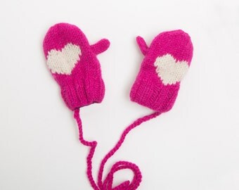 Mittens with strings | Etsy