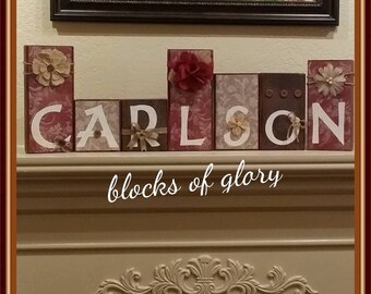Items similar to Customized Name Blocks on Etsy