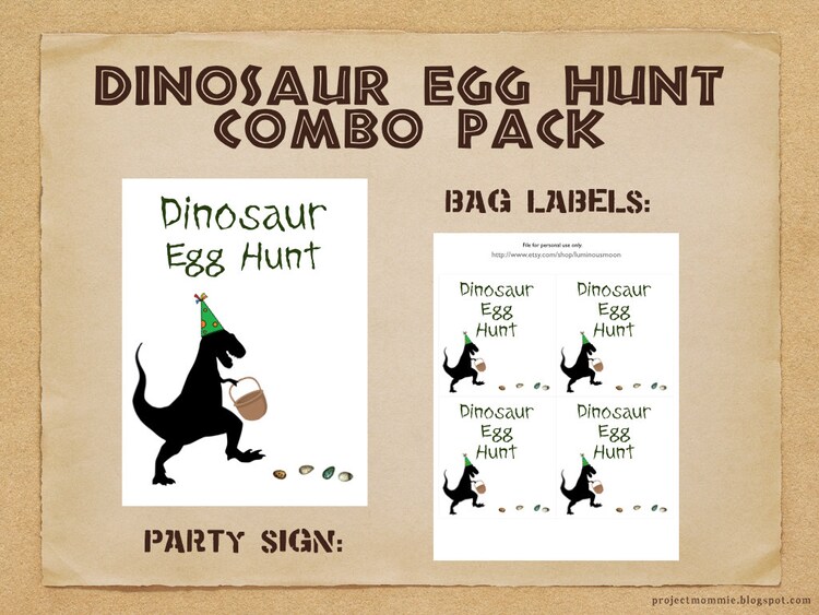 PDF: Dinosaur Egg Hunt Combo Pack Party Sign and by luminousmoon