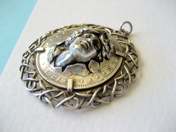 SALE...1921 Liberty Morgan Dollar Repousse Pop Out Coin