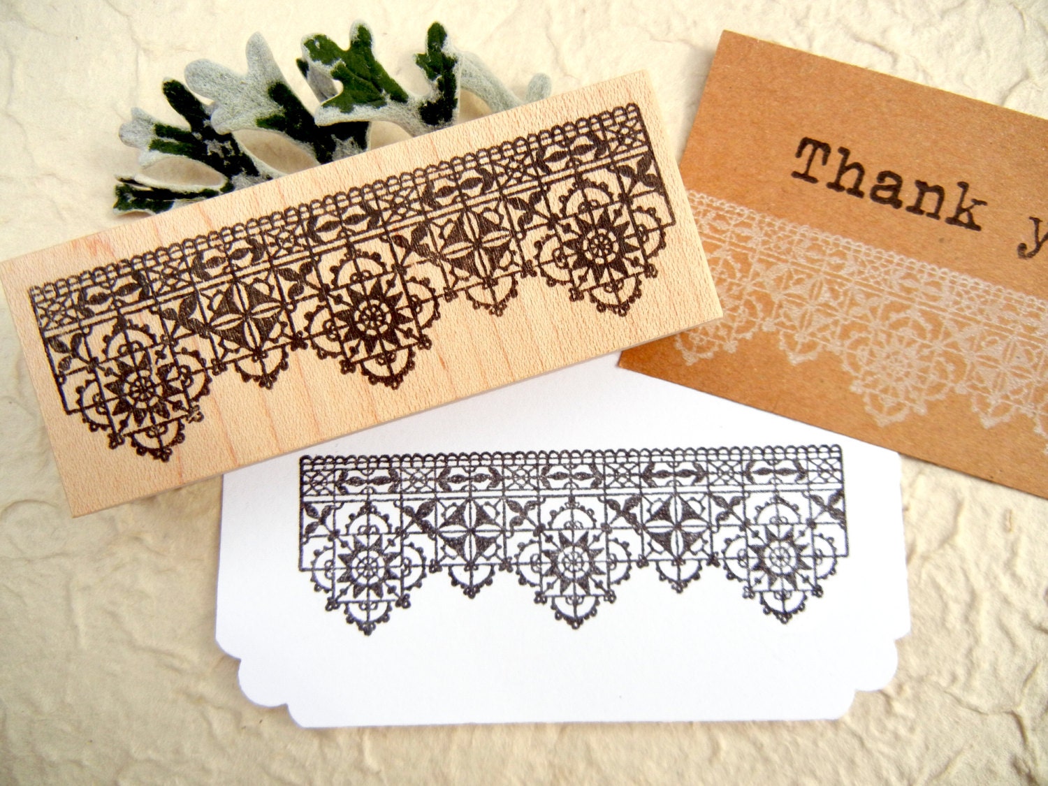 Antique Lace Border Rubber Stamp by BlossomStamps
