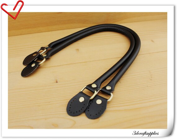 25 Inch Black Leather Purse Handles | semashow.com